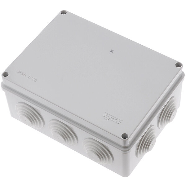 Коробка Тусо 67055 распаечная пластиковая с сальниками 200х140х75мм IP55 серая (Рувинил) (2 шт. в комплекте)