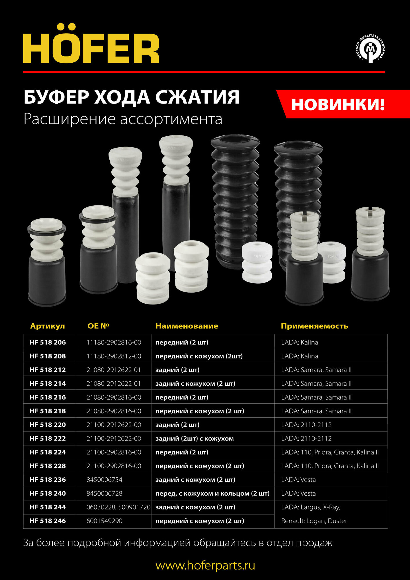 Отбойник задней стойки для ВАЗ 2108 2 шт. Hofer