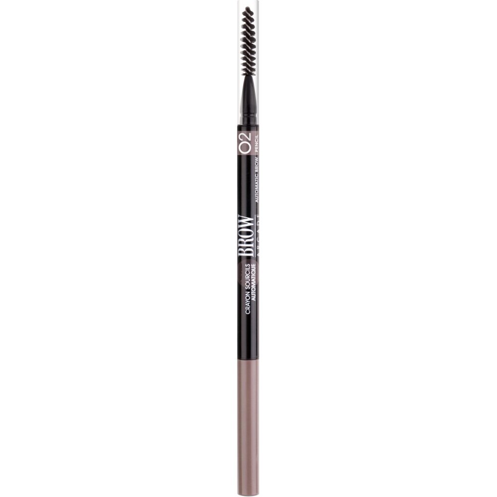 VIVIENNE SABO Карандаш для бровей Vivienne Sabo BROW ARCADE slim и щёточка-расчёска, тон 02, коричневый, 0,1гр.