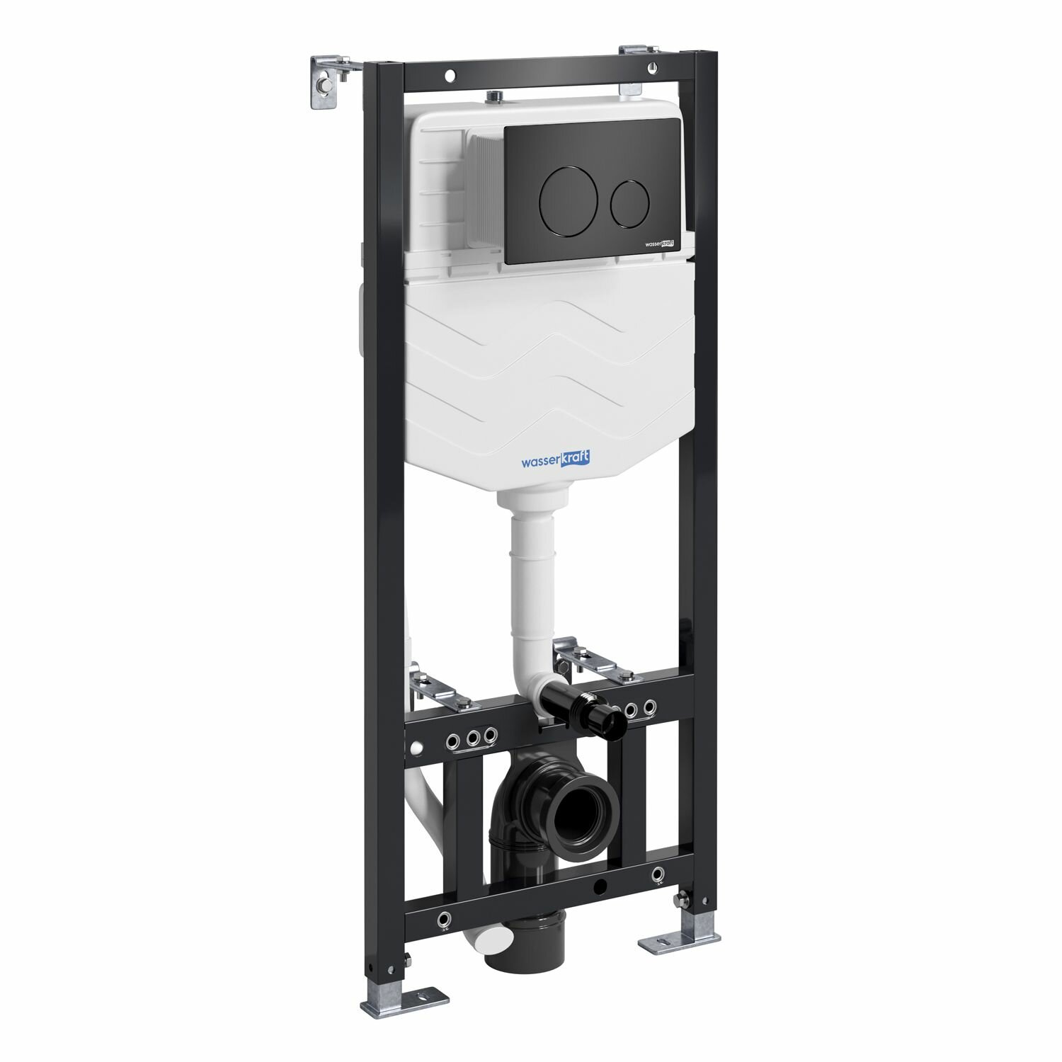 Система инсталляции для унитазов, кнопка черная матовая, WasserKRAFT Aller 10TLT.010. ME. MB02