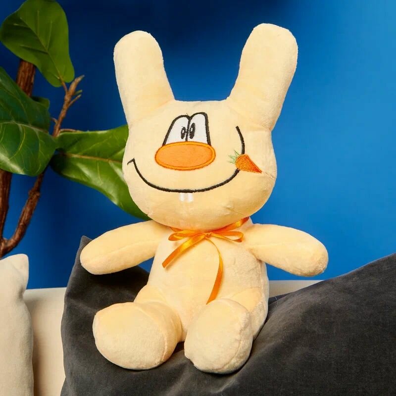 Мягкая игрушка зайчик LekomToys Весёлый Зайка плюшевый, 32 см, для детей от 3 лет