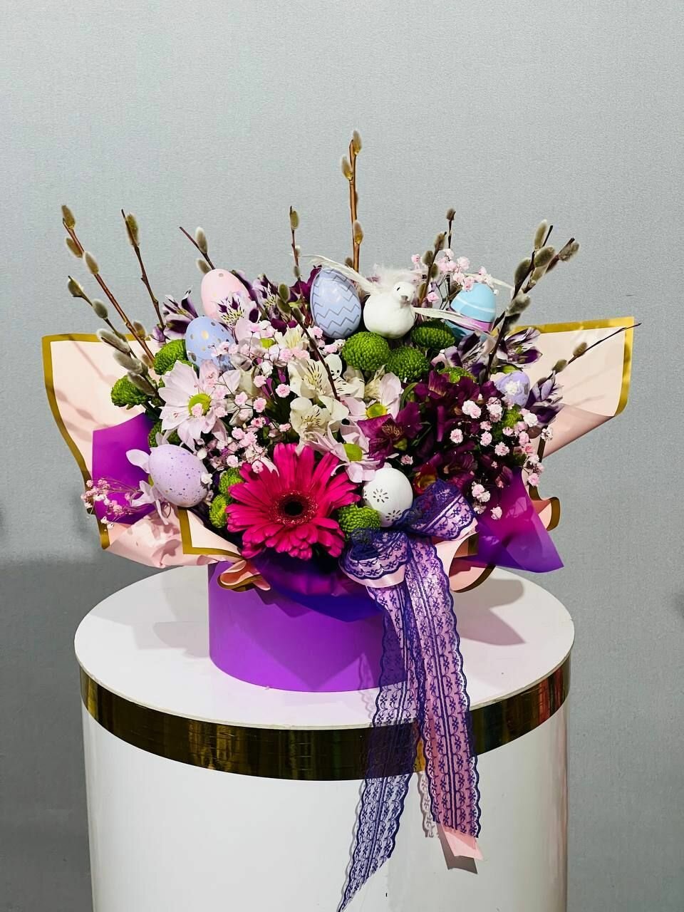Цветы в коробке / Пасхальная композиция / Верба живая