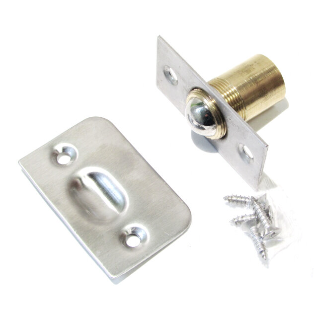 BRANTE 613 фиксатор дверной с шариком сатин никель, крепеж в комплекте для дверей