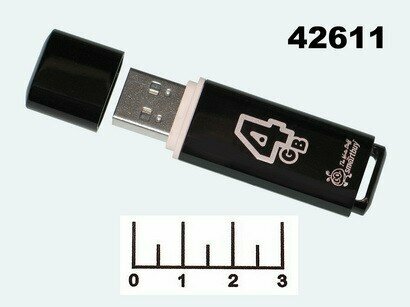 Flash USB 2.0 4Gb Smartbuy Glossy Series (черная)