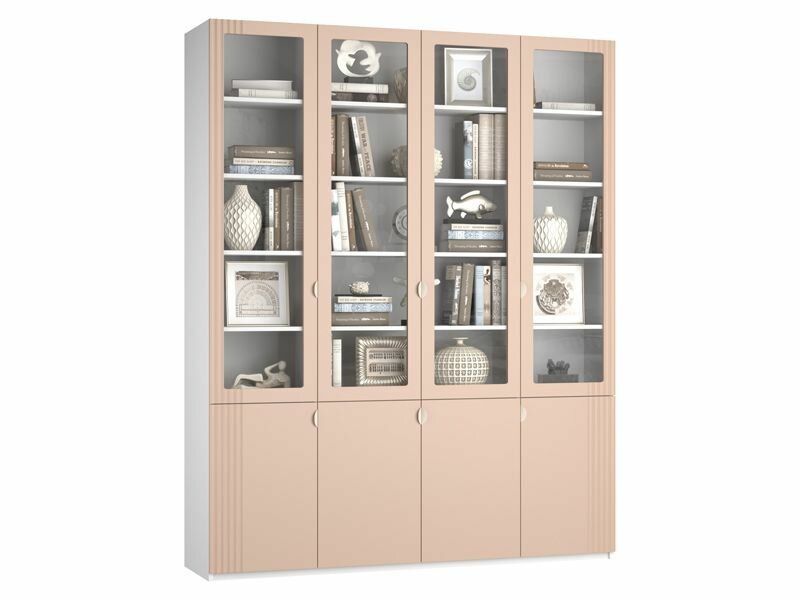 Книжный шкаф с полками " Санторини 6" 160х200х40 Роза