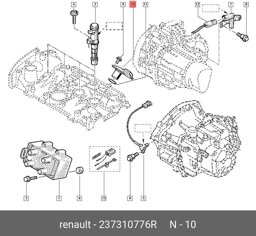 Датчик положение распределительного вала Renault 237310776R