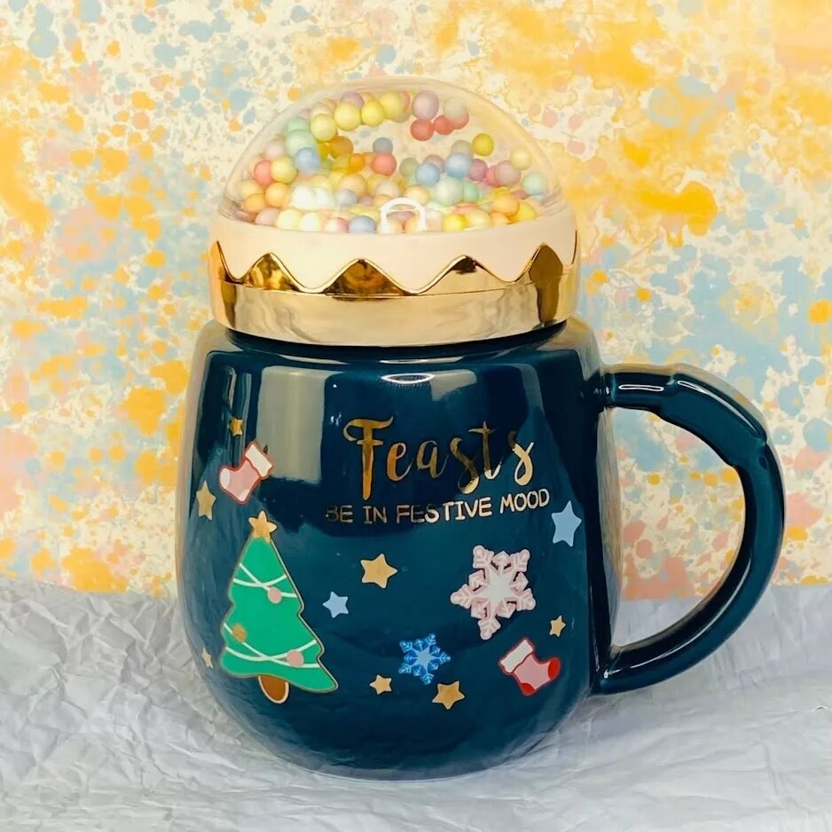 Детская кружка 470мл с крышкой Фарфор 315-004 118-315-004