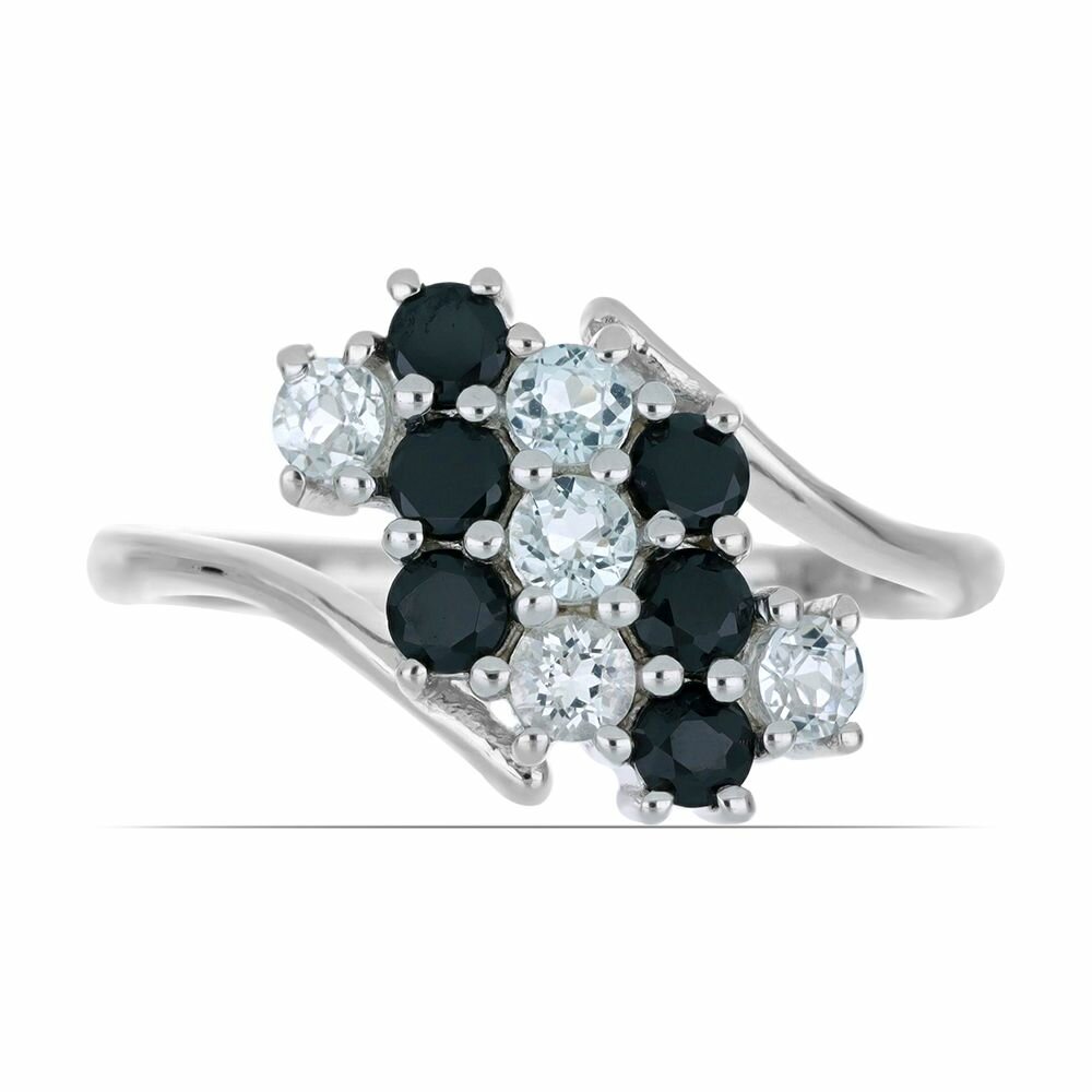 Кольцо, серебро, 925 проба, родирование, фианит, шпинель