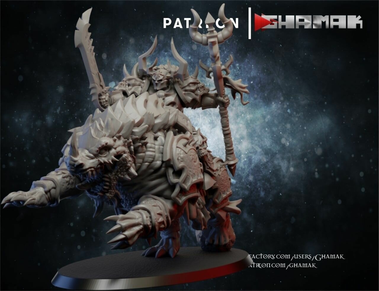 Миниатюра Warhammer Fantasy Chaos Lord on Charcadon
