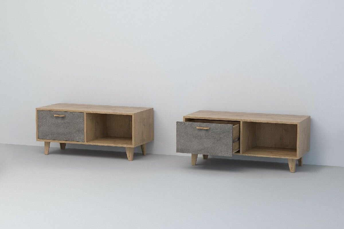 Тумба "ЭГО" Т-4 (НГ) Дуб Крафт Золотой/Камень Темный