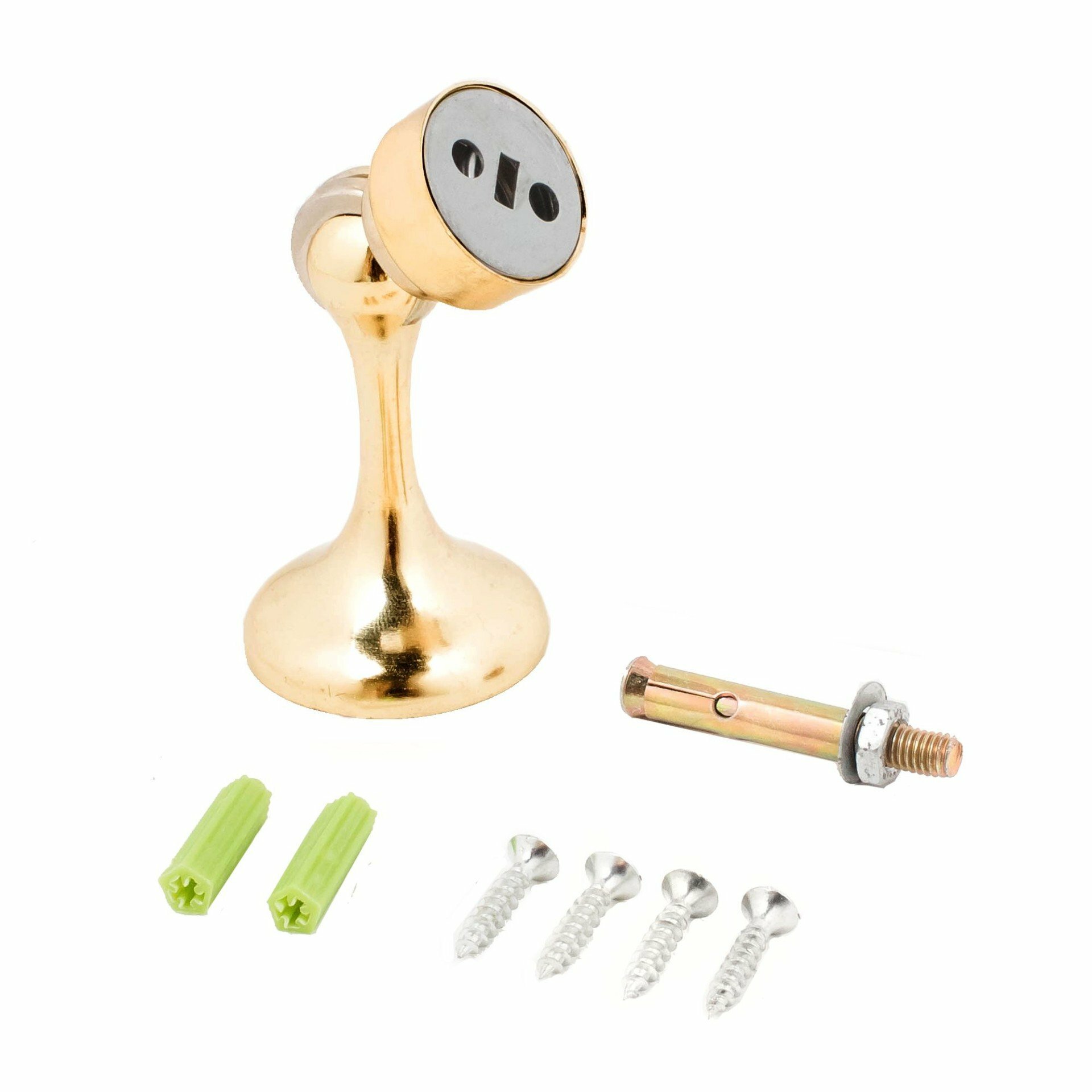 Дверной ограничитель магнитный (стоппер, упор) стандарт 102 GP прямой, цвет золото