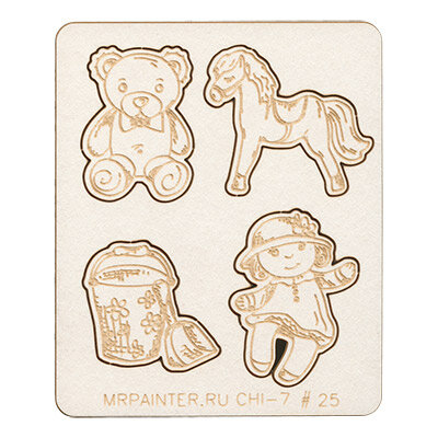 Mr.Painter CHI-7-AV82 Чипборд 7×8.5 см, 25 шт для скрапбукинга и для дочурки детский альбом