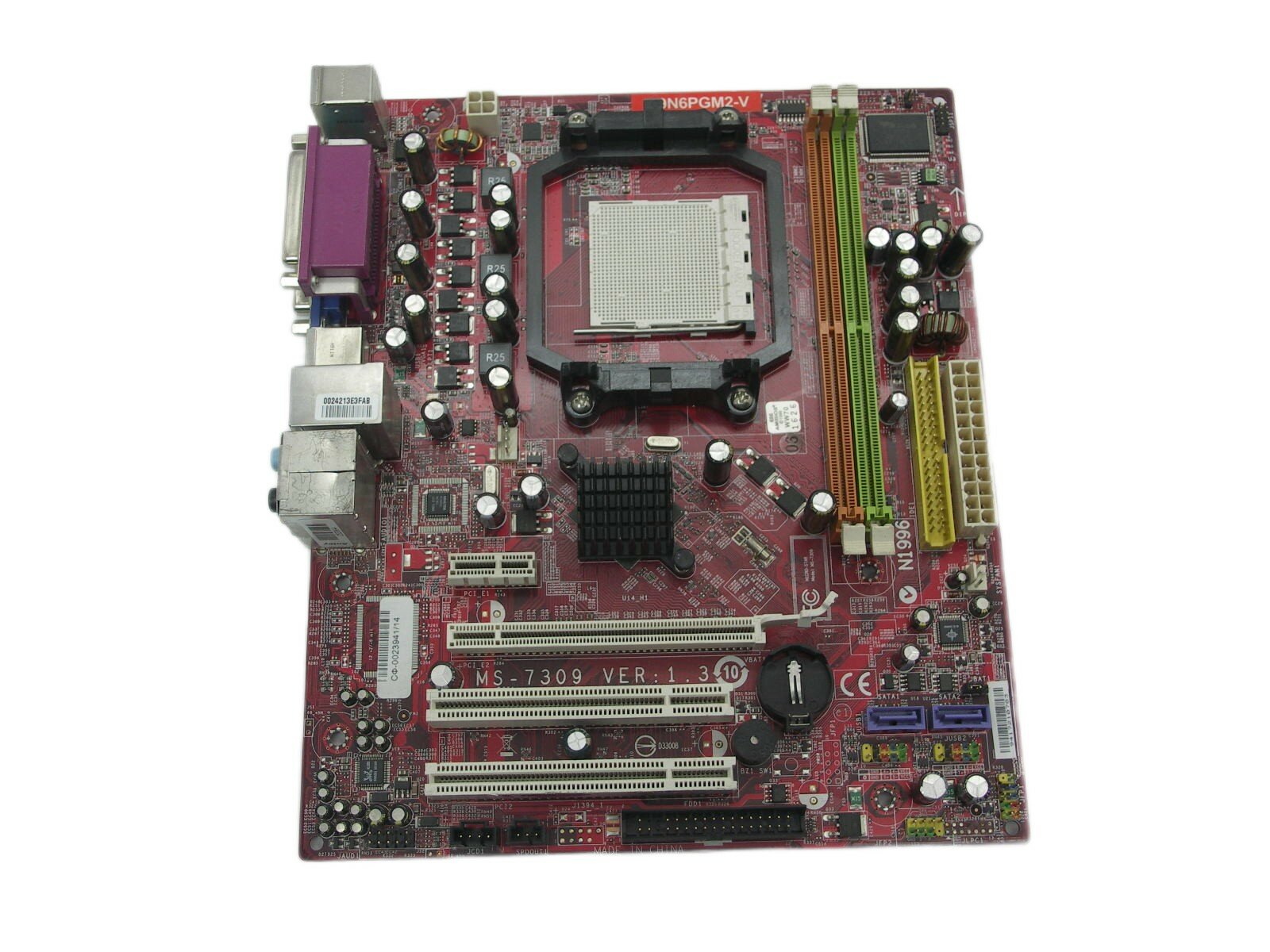 Материнская плата S-AM2+ MSI K9N6PGM2-V MS-7309 VER:1.3, NF6100/2xDDR2/Svga/Sb/gLan/mATX