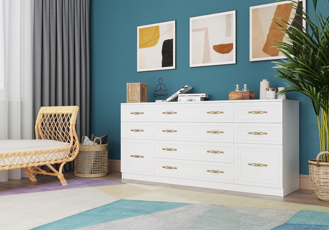 Комод МебельЛэнд24 Карлос - 060 Белый 160x45x75