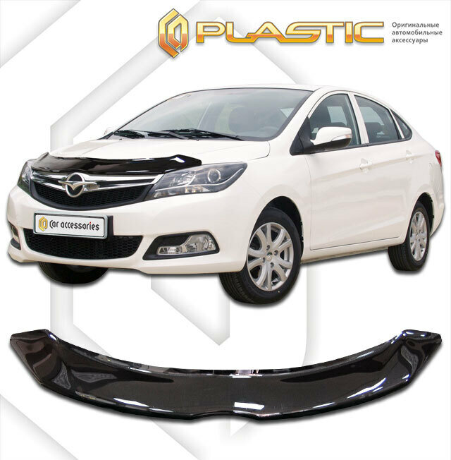 Дефлектор капота Haima M3 2014 н. в. Черный глянцевый СА Пластик