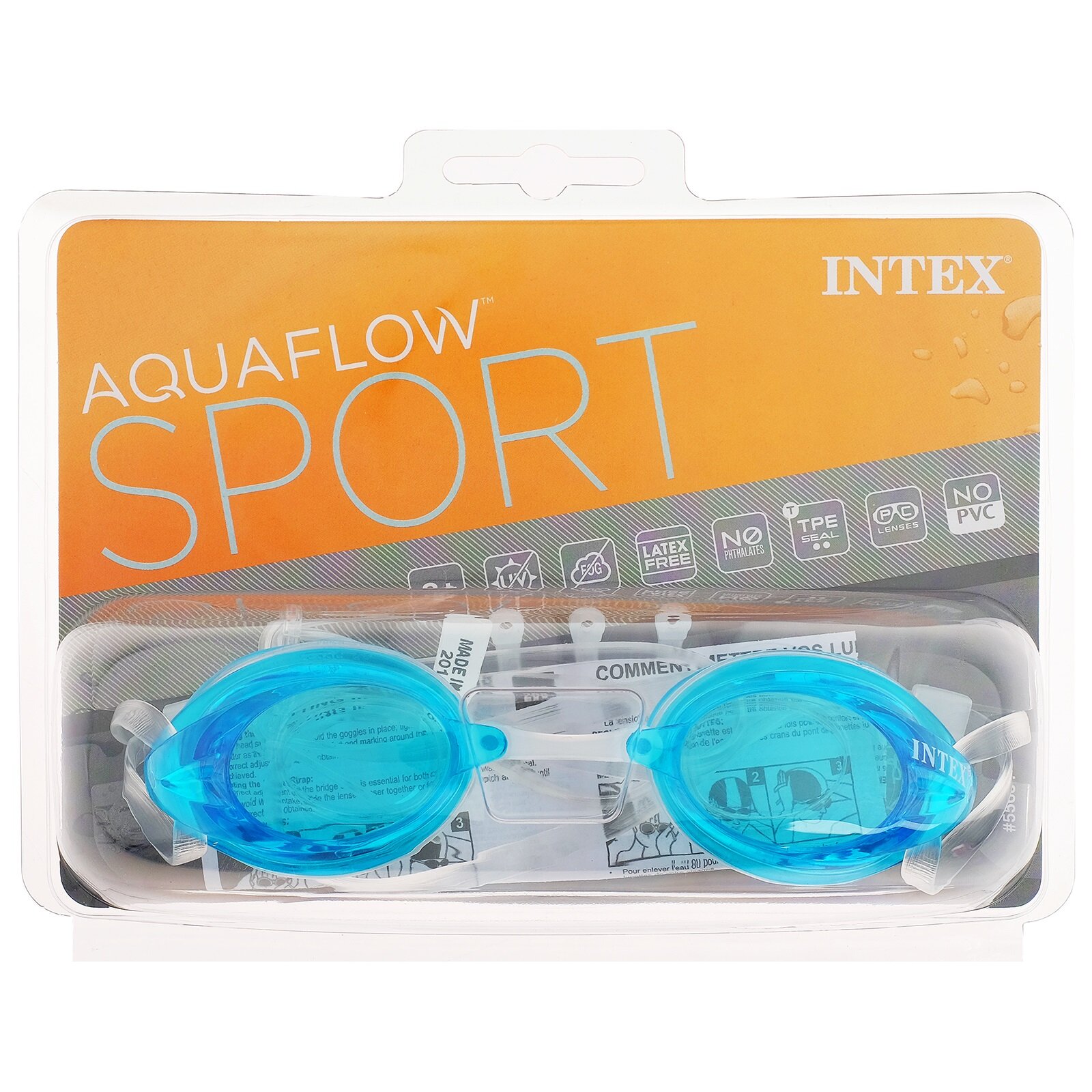 Очки для плавания Intex Sport 55684, 3 цвета, от 8 лет