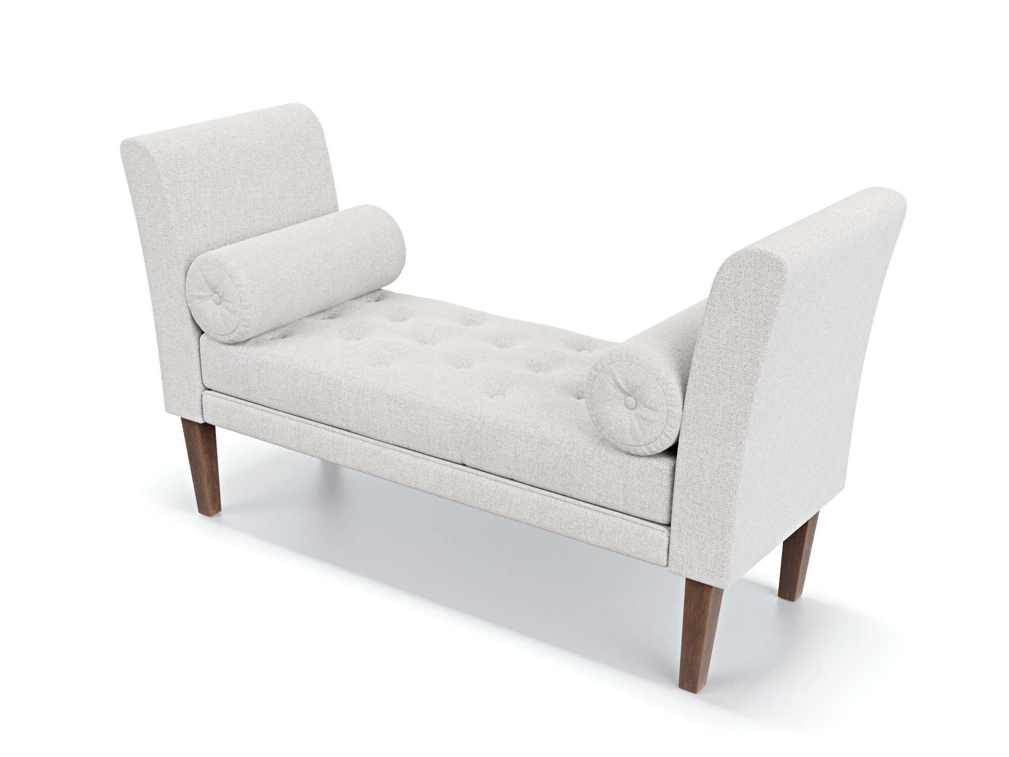 Банкетка Arsko Сплит 3 White, белый, рогожка, дизайнерская, прикроватная, в спальню, для туалетного столика, для ног, лофт