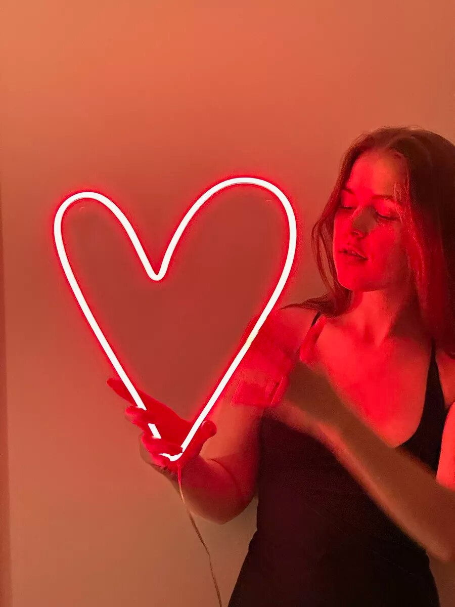 "Сердце" неоновая лампа, светильник