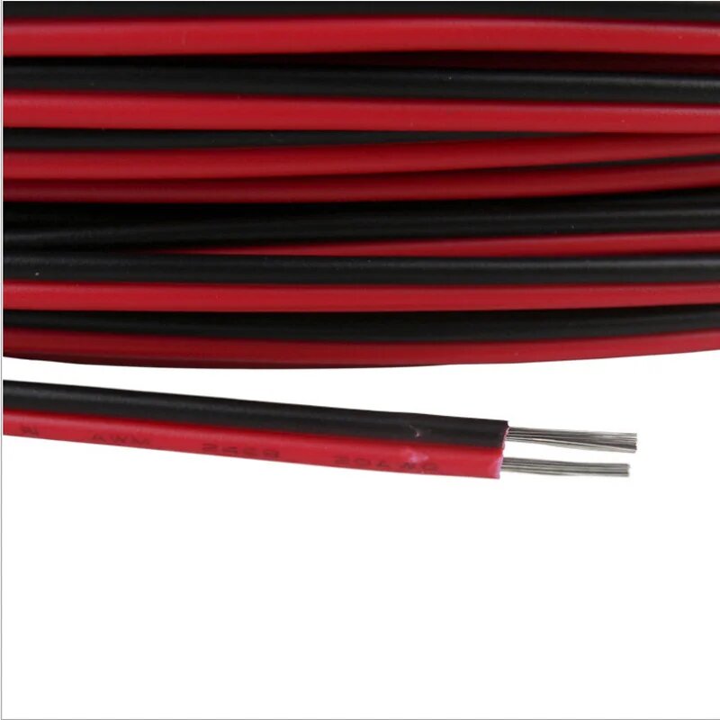Электрический провод YWYW 28/26/24/22/20/18/16AWG красный/черный 50/100 м 26 AWG, 50m