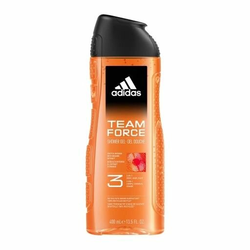 Гель для душа 3 в 1 Adidas Team Force с экстрактом апельсина 400 мл (Испания)
