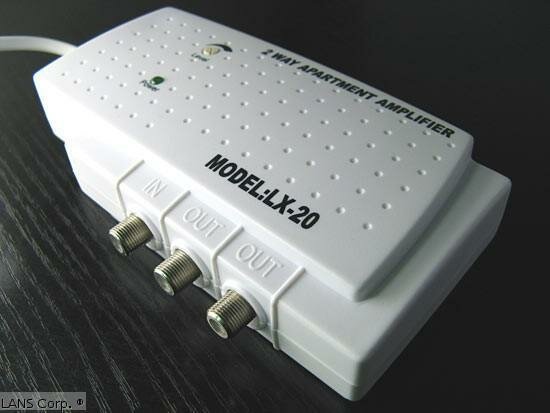 Усилитель Lans LX-20 с 2 выходами эфирный и кабельный усиление 16 ДБ