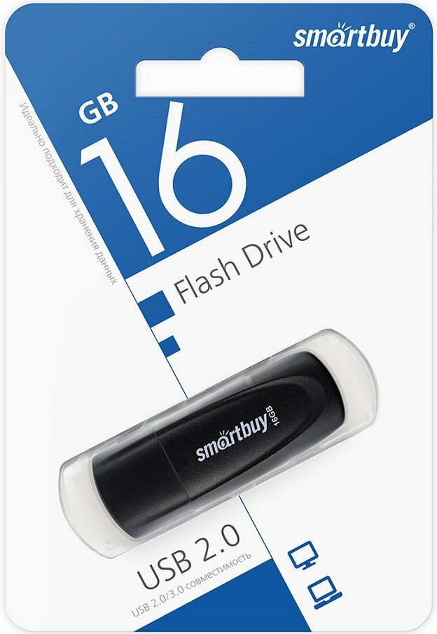 Флешка SmartBuy Scout 16 ГБ, черный