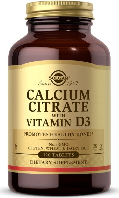 Solgar Calcium Citrate with Vitamin D-3, Цитрат Кальция с Витамином Д-3 120 таблеток