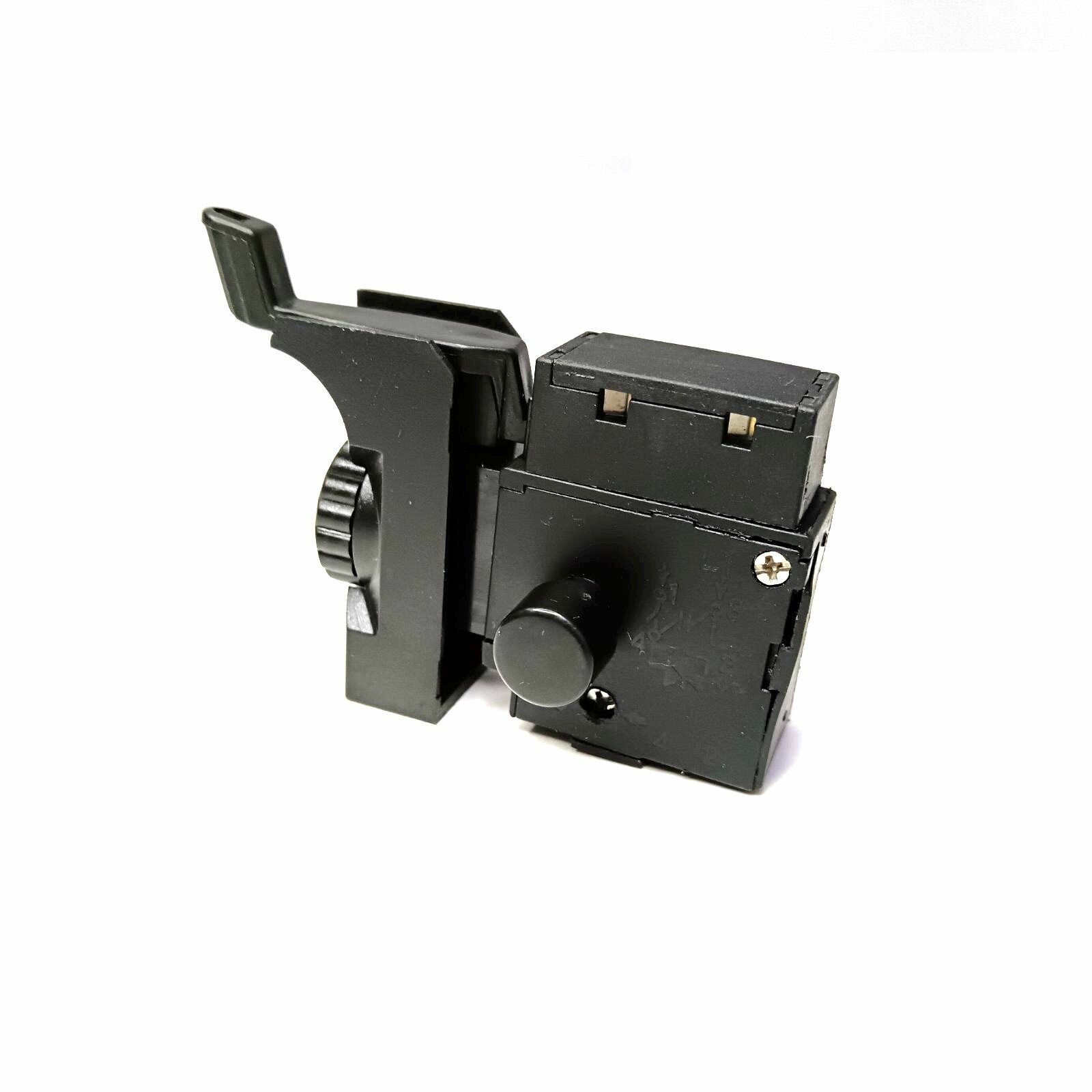 Выключатель / Кнопка для дрели электрической, дрели-миксера 6A FA2-6/1BEK (загнутый реверс, регулировка оборотов)