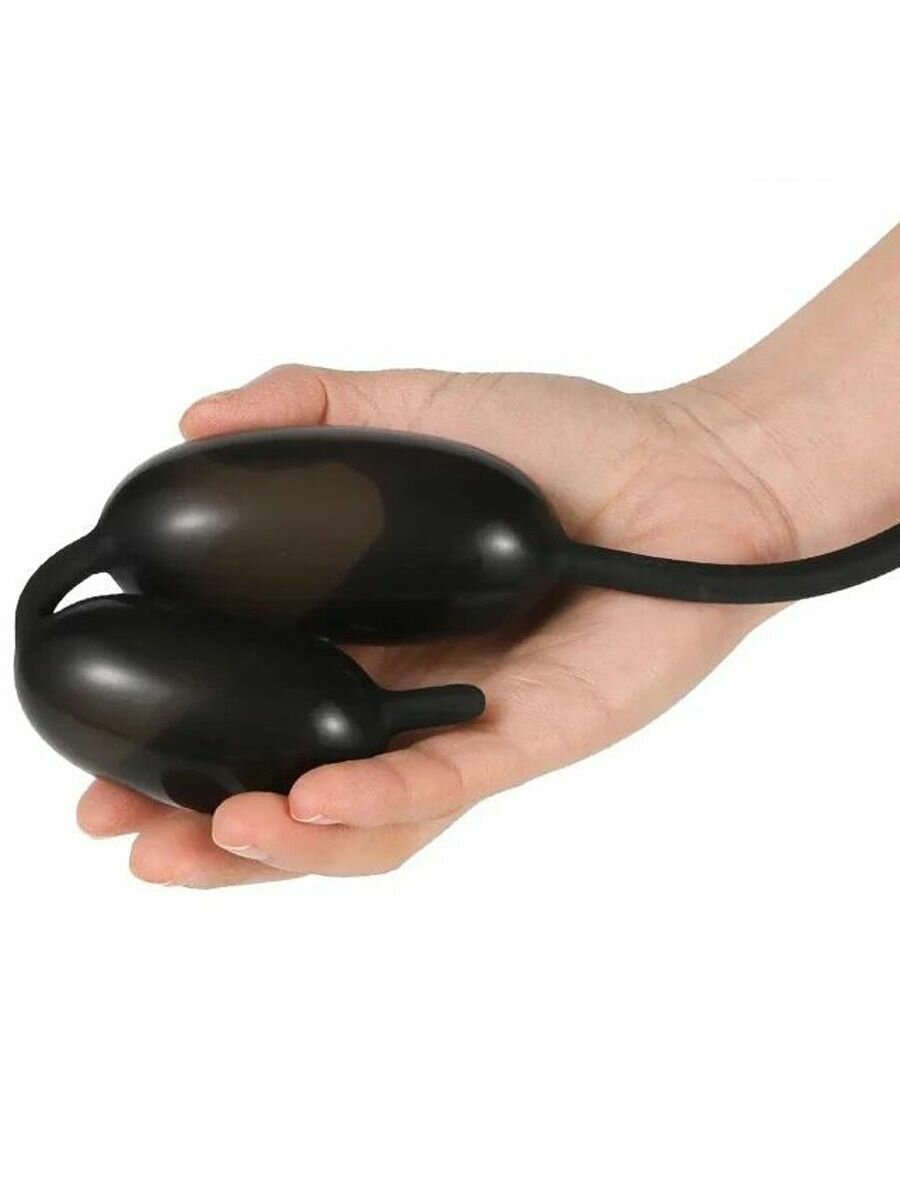 Мужской силиконовый двойной надувной стимулятор уретры с грушей, 23см.