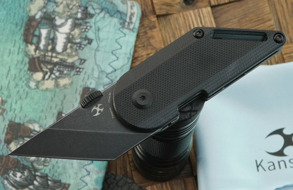 Складной нож Kansept Knives Dash, сталь 154CM, BW, рукоять черный G-10