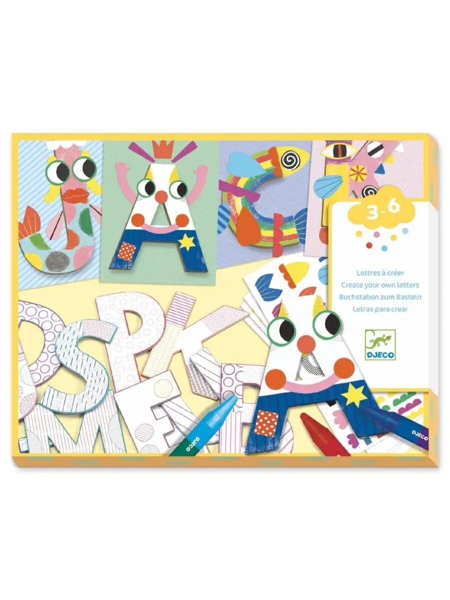 Набор для создания аппликаций Djeco «Буквы»