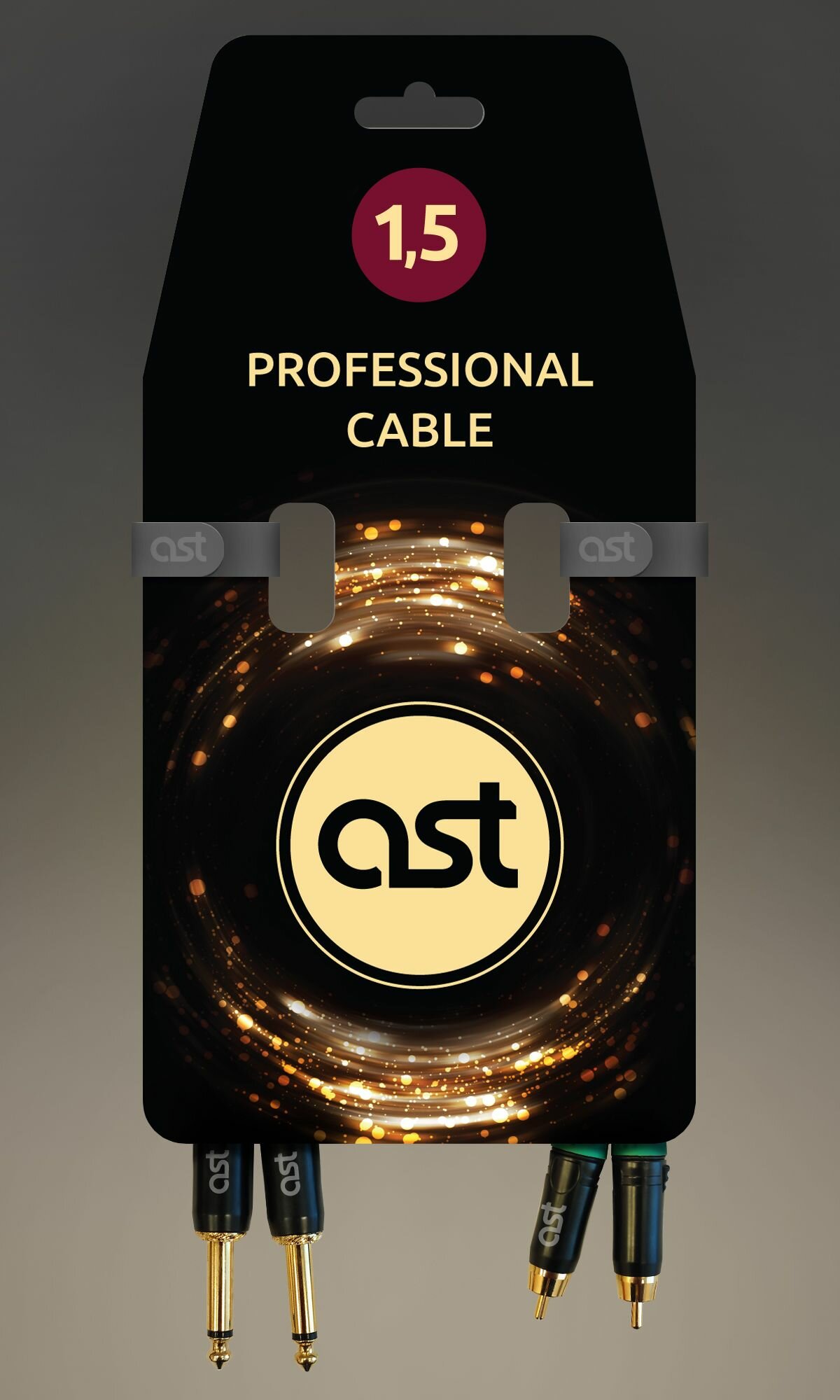 Кабель AST Аудио межблочный 2 x 6.3 мм jack (M) Mono - 2 x RCA (M)