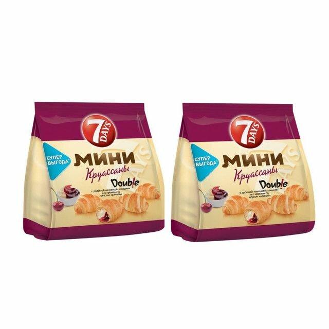 7DAYS мини-круассаны Ваниль-Вишня, 265 г, 2 уп