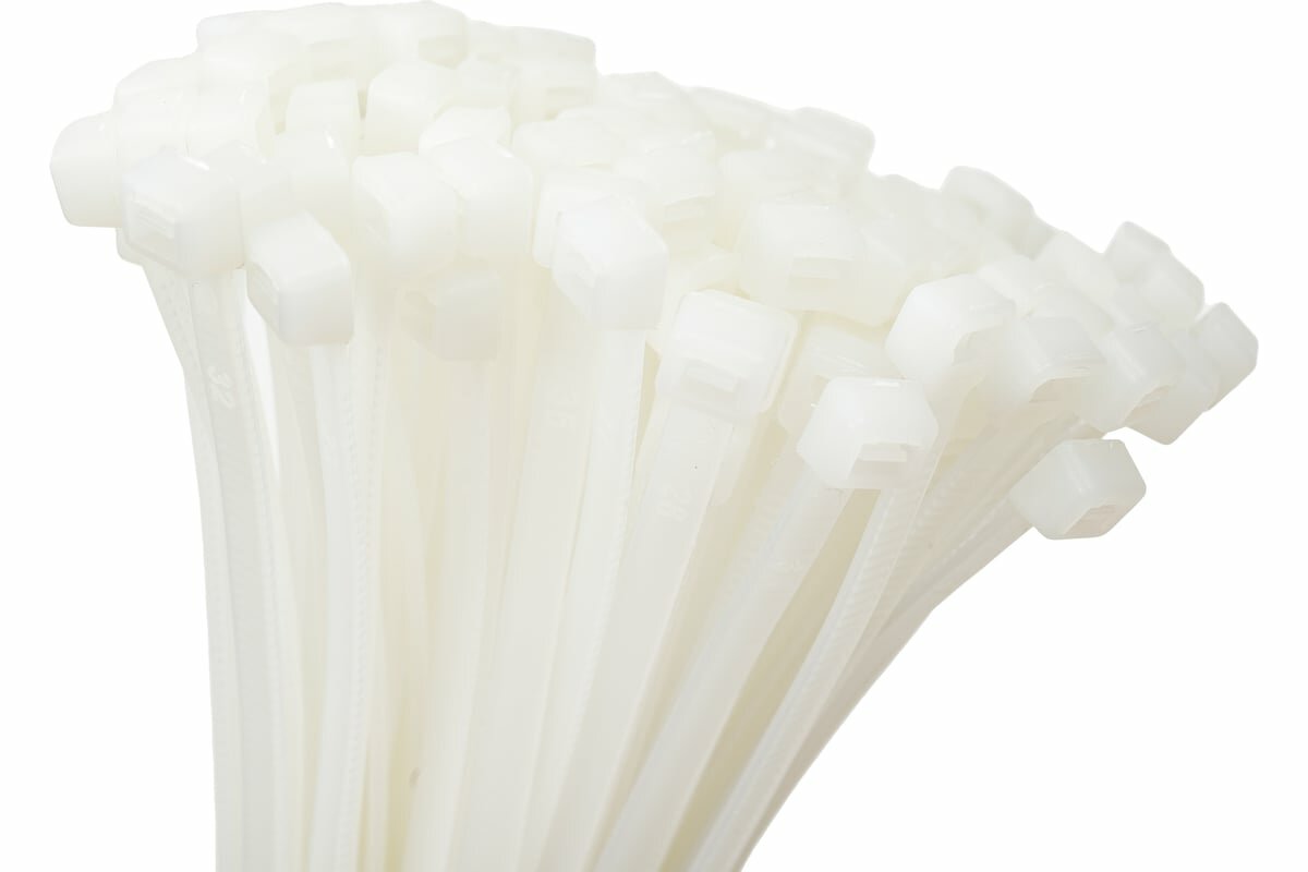 Gigant ленточная хомут-стяжка 4.8x250 белый 100 шт G/5/250/0 для кабелей и труб