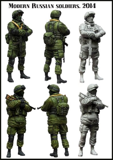 EM35098 Evolution Miniatures Современные российские солдаты (Крым, 2 фигуры) Масштаб 1/35