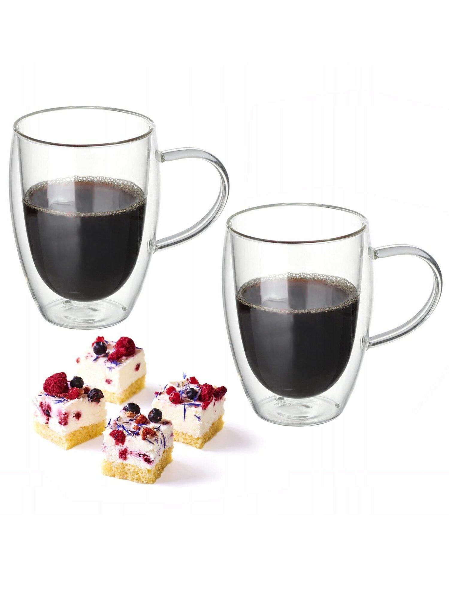 Набор чашек из двухслойного стекла 350 мл. 2 шт KAMILLE.