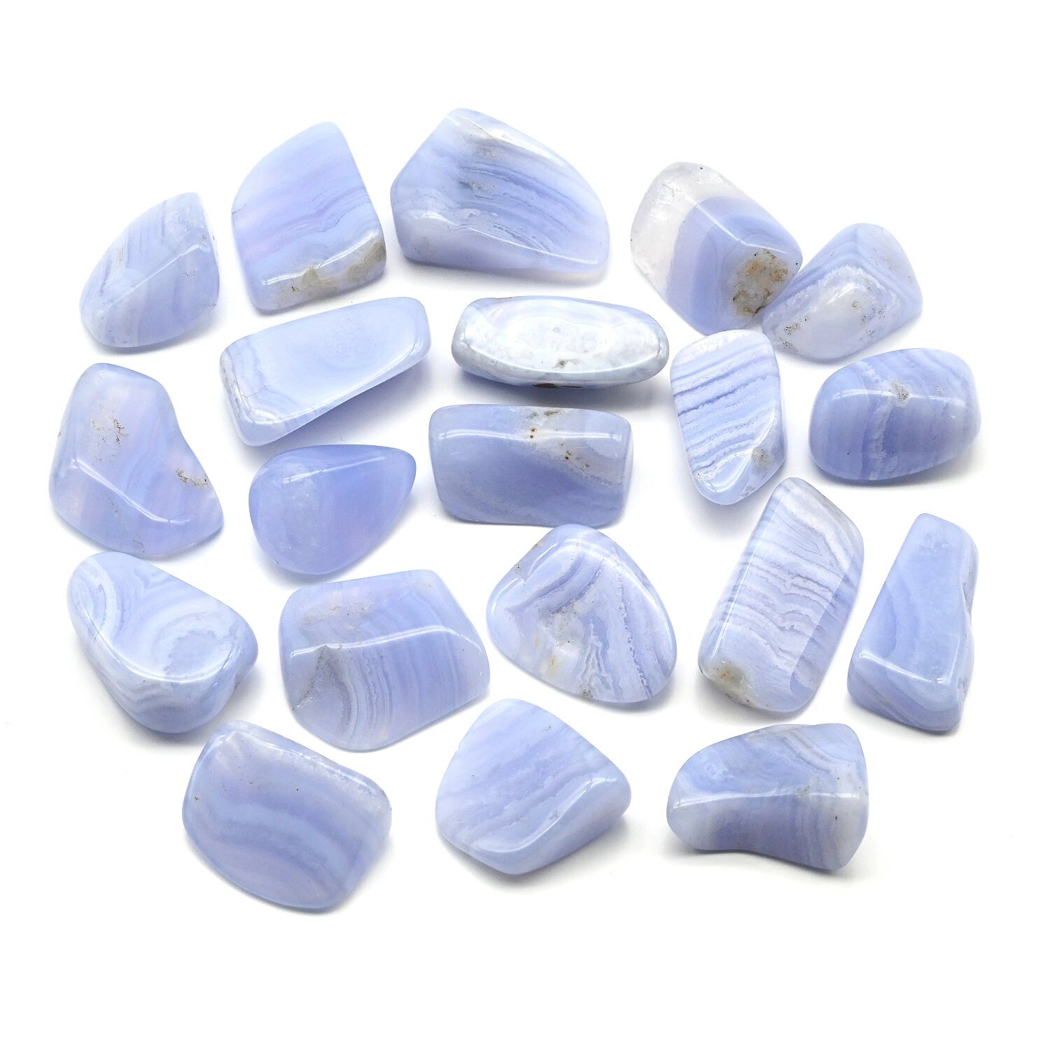 Минерал агат голубой "Сапфирин" AAA 24*20*11мм, 10-14г (N) .