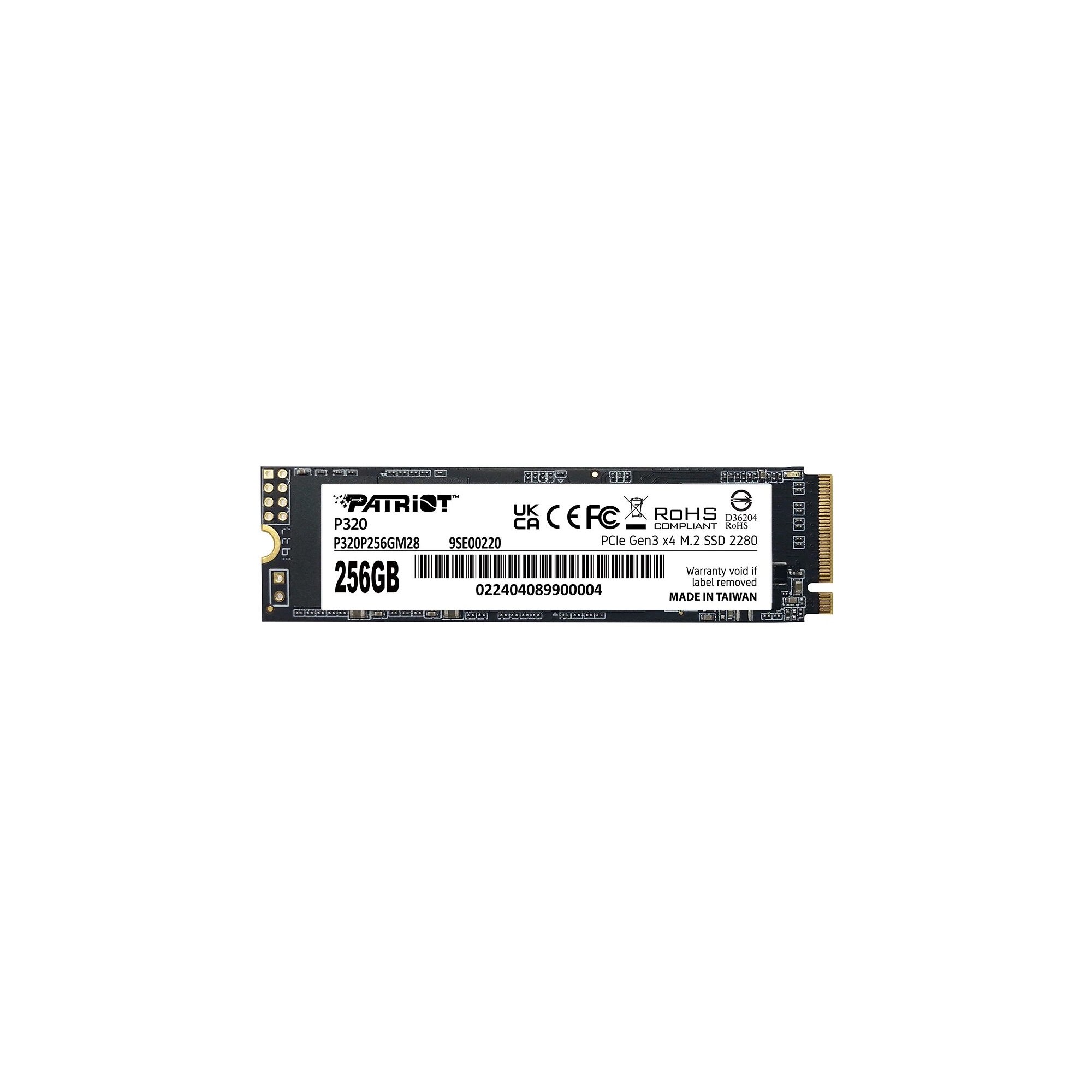 Твердотельный накопитель Patriot P320 256ГБ, M.2 2280, PCIe 3.0 x4, M.2 P320P256GM28
