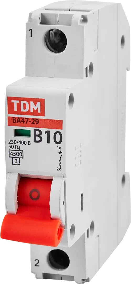 Автоматический выключатель TDM Electric ВА47-29 1Р B10 A 4.5 кА