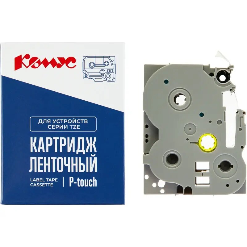 Картридж Комус TZE-421 для принтера этикеток Brother 9 мм х 8 м цвет ленты красный шрифт черный, 1944140