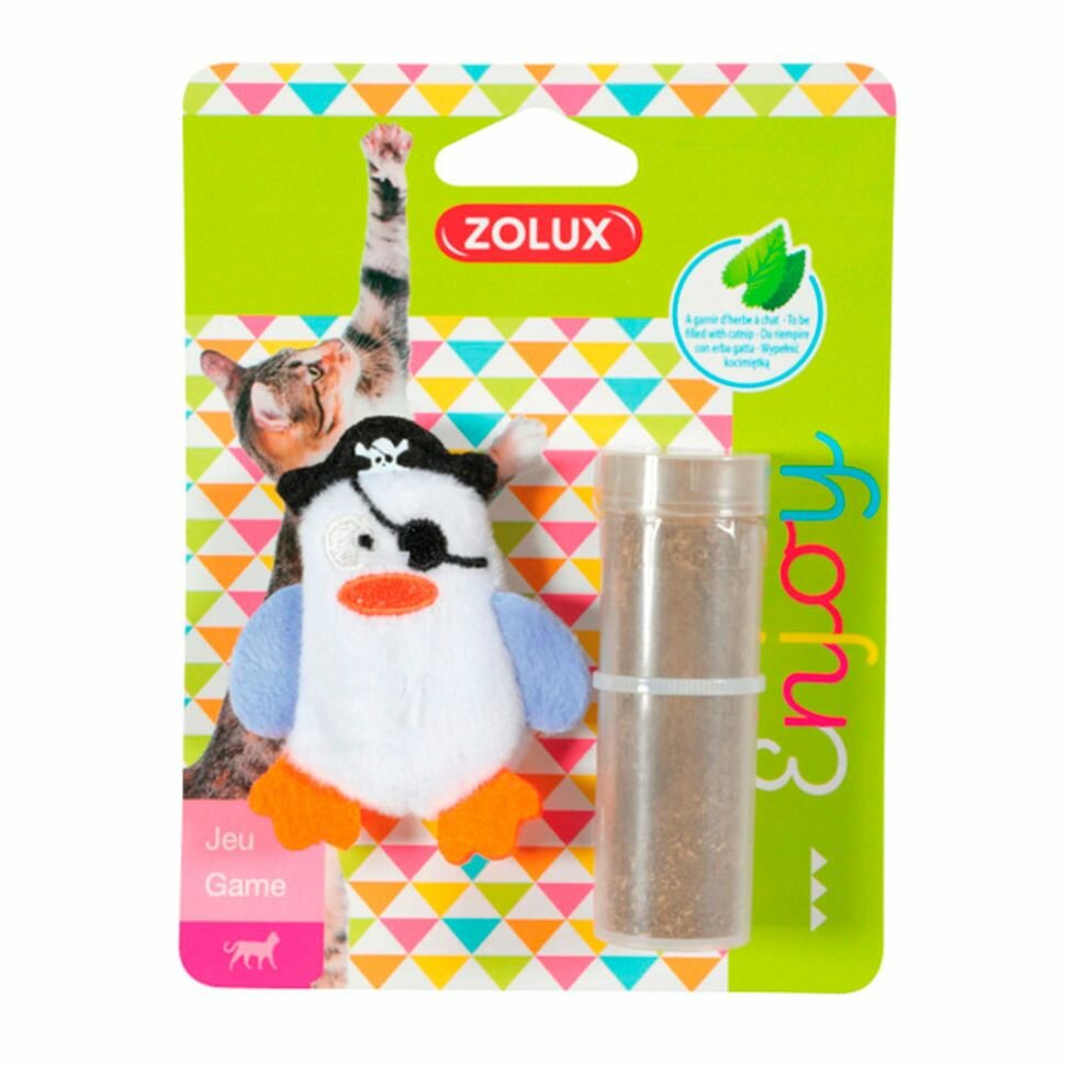 ZOLUX Игрушка для кошек с кошачьей мятой в комплекте Пингвин-пират, 580727