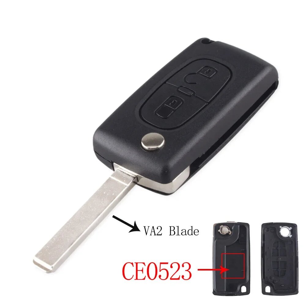 Складной ключ VA2 Blade CE0523 для Peugeot 107 207 307 308 407 607