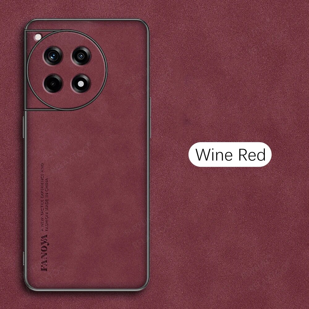 Для OnePlus 12R Чехол кожаный силиконовый чехол-накладка из овечьей кожи One Plus 12 OnePlus12 R OnePlus12R R12 5G камера противоударный чехол для телефона Wine red 4, For OnePlus 12R 5G