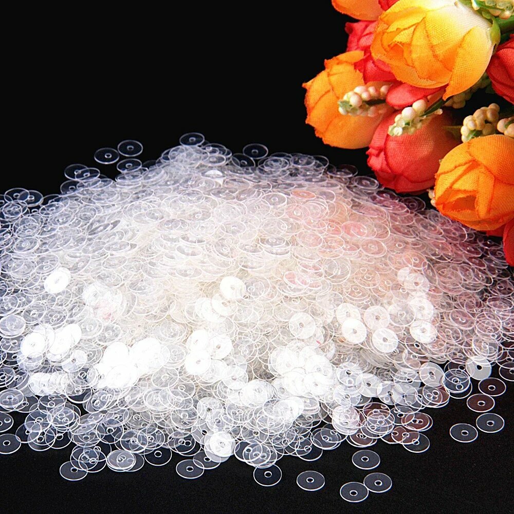 Кристальные прозрачные пайетки ПВХ 3-10 мм 10 г