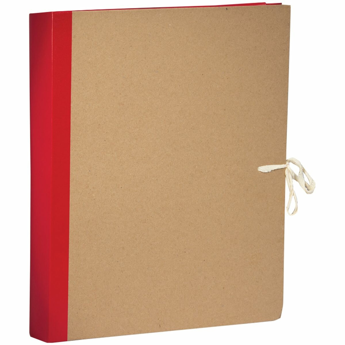 Папка архивная с завязками OfficeSpace (А4, корешок 50мм, 4 завязки, крафт/бумвинил) красная (255992)
