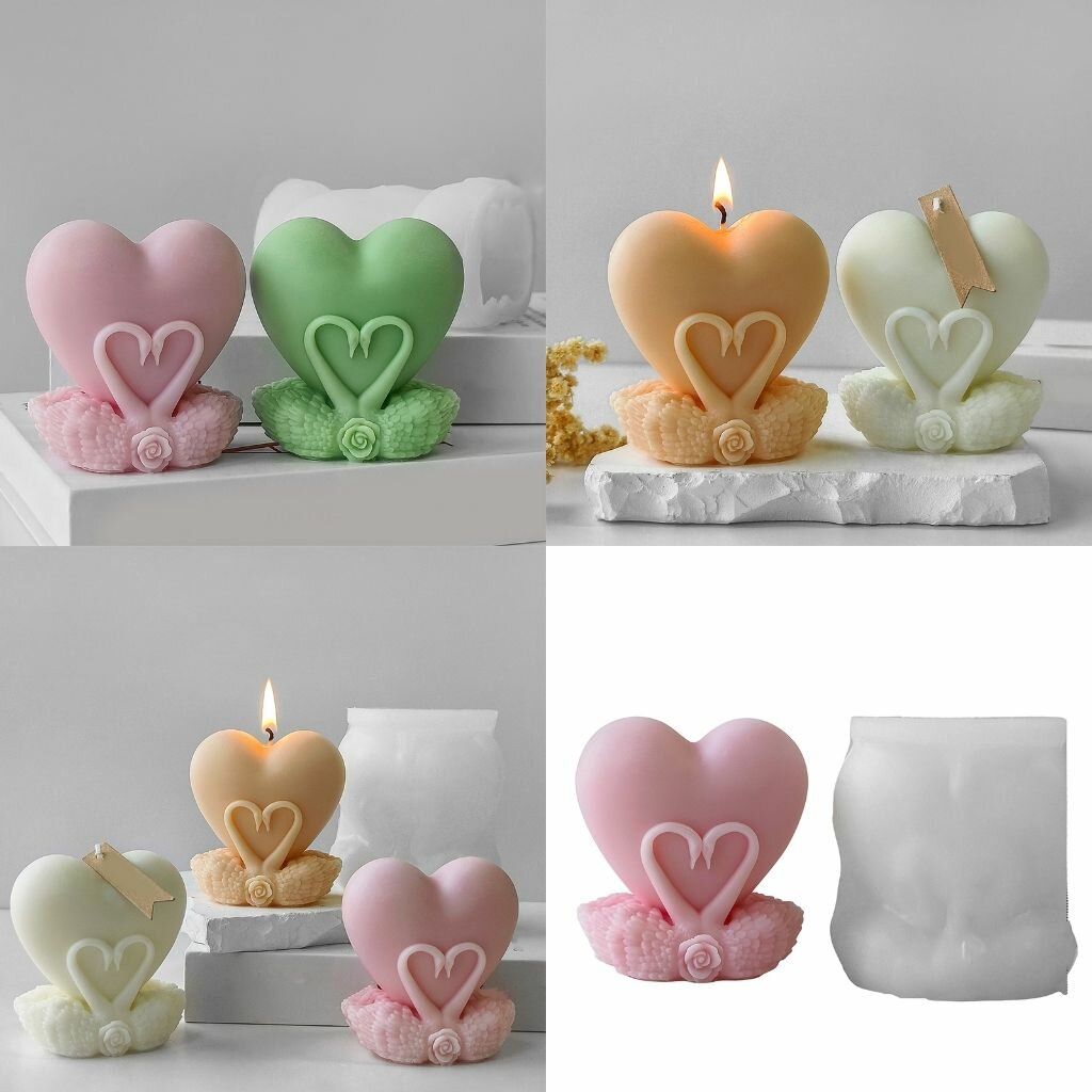 Стильная форма в виде сердца Лебедя для изготовления ювелирных изделий из смолы и гипса