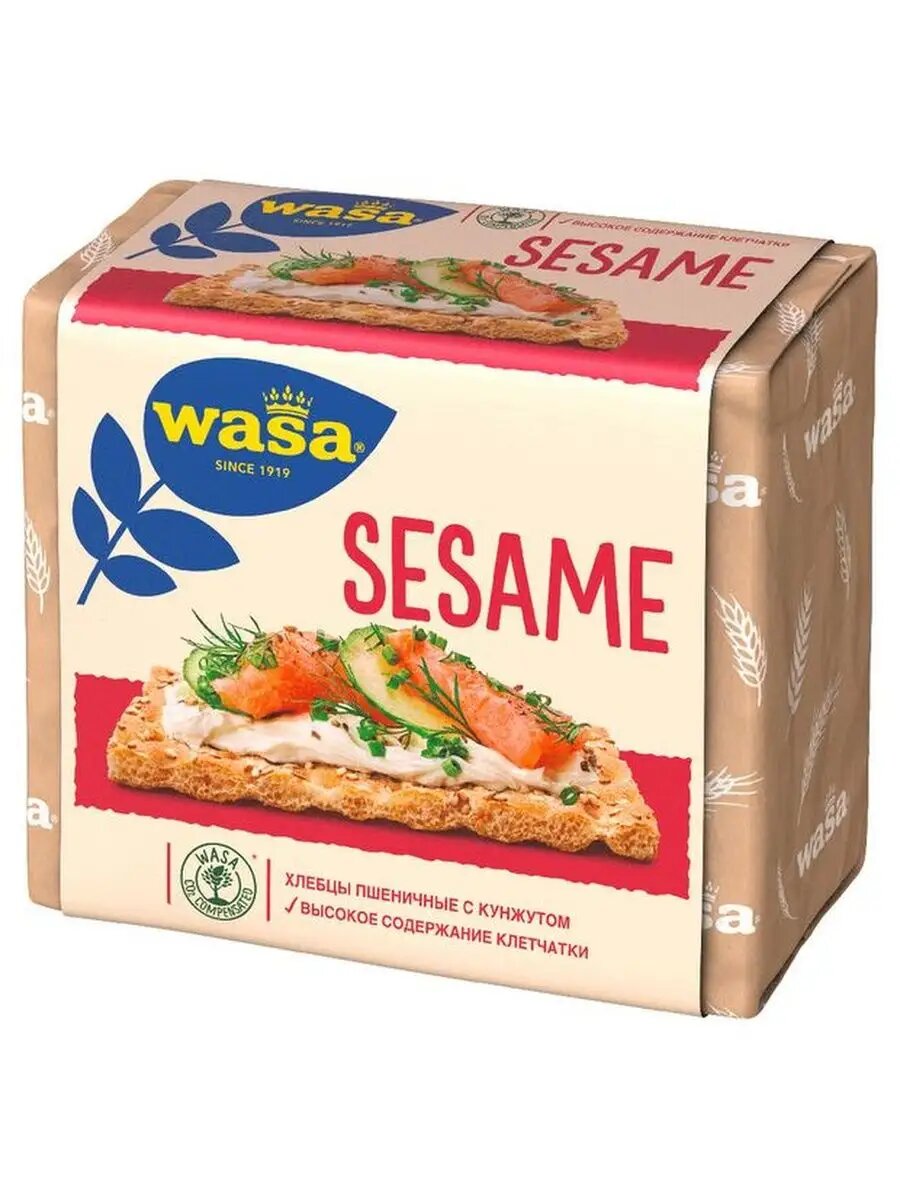 Хлебцы пшеничные Sesame с посыпкой из жареного кунжута