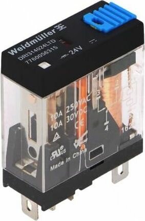 Реле WEIDMULLER DRI314024LTD Реле: электромагнитное SPDT Uобмотки: 24ВDC 10A/250ВAC 10А 1шт