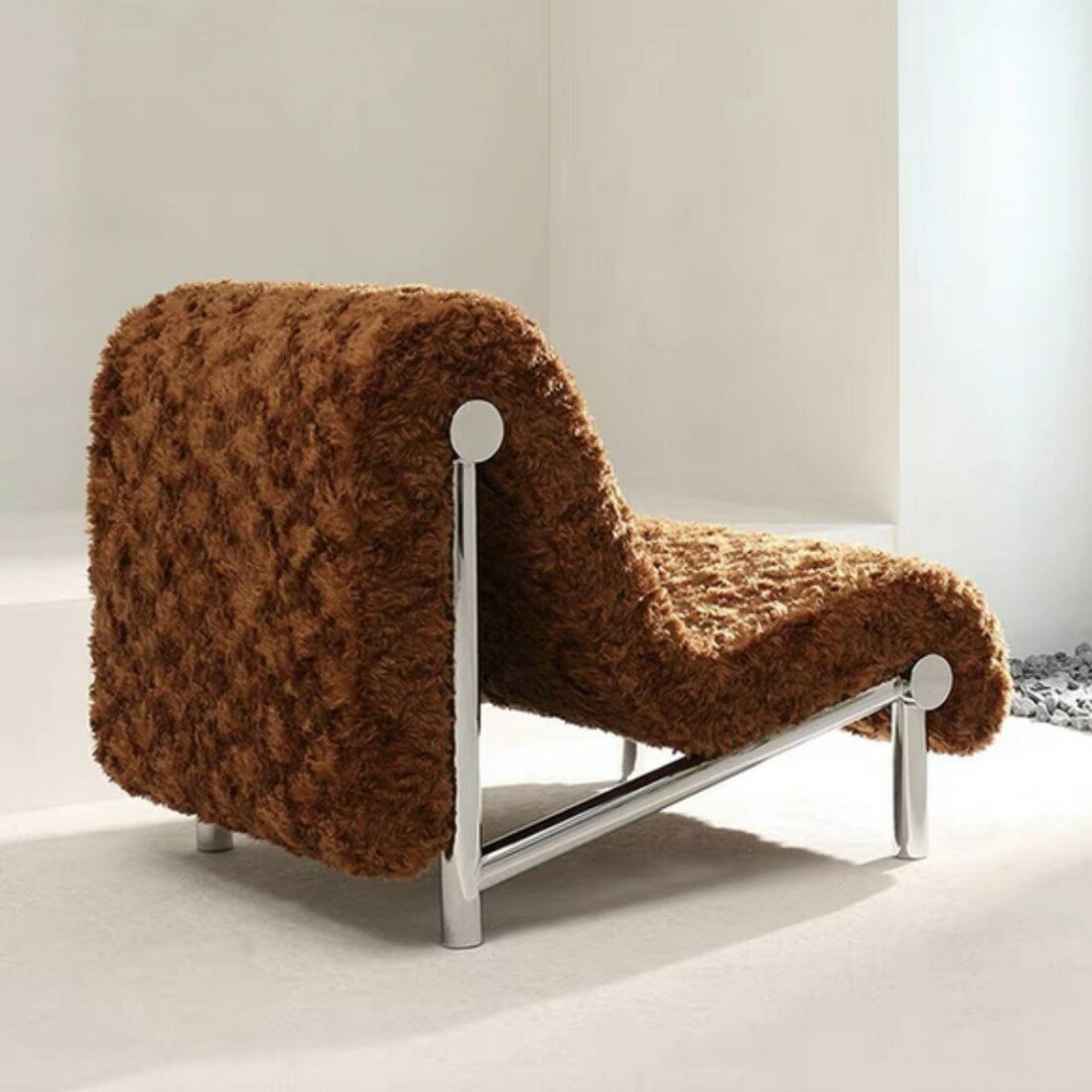 Интерьерное кресло Azario (Коричневый цвет / шерсть)