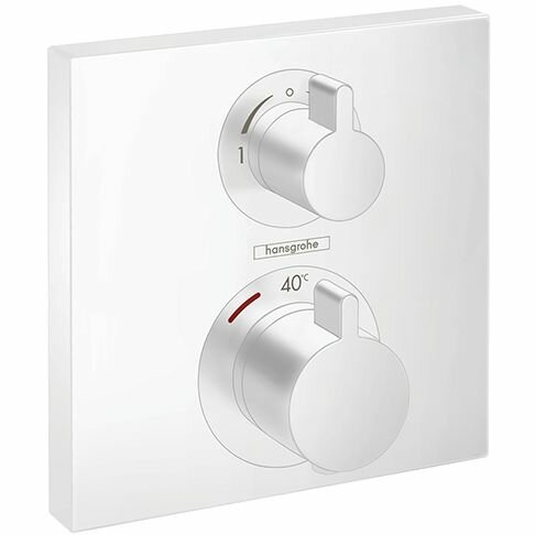 Термостат Hansgrohe (Хансгрое) Ecostat для душа, 2 источника, внешняя часть, цвет: белый матовый 15714700